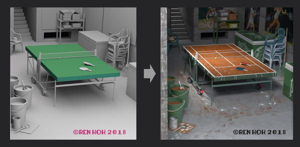 Table de Ping-pong Roland Garros - Portfolio par ren Hoh | GraphicJobs.com
